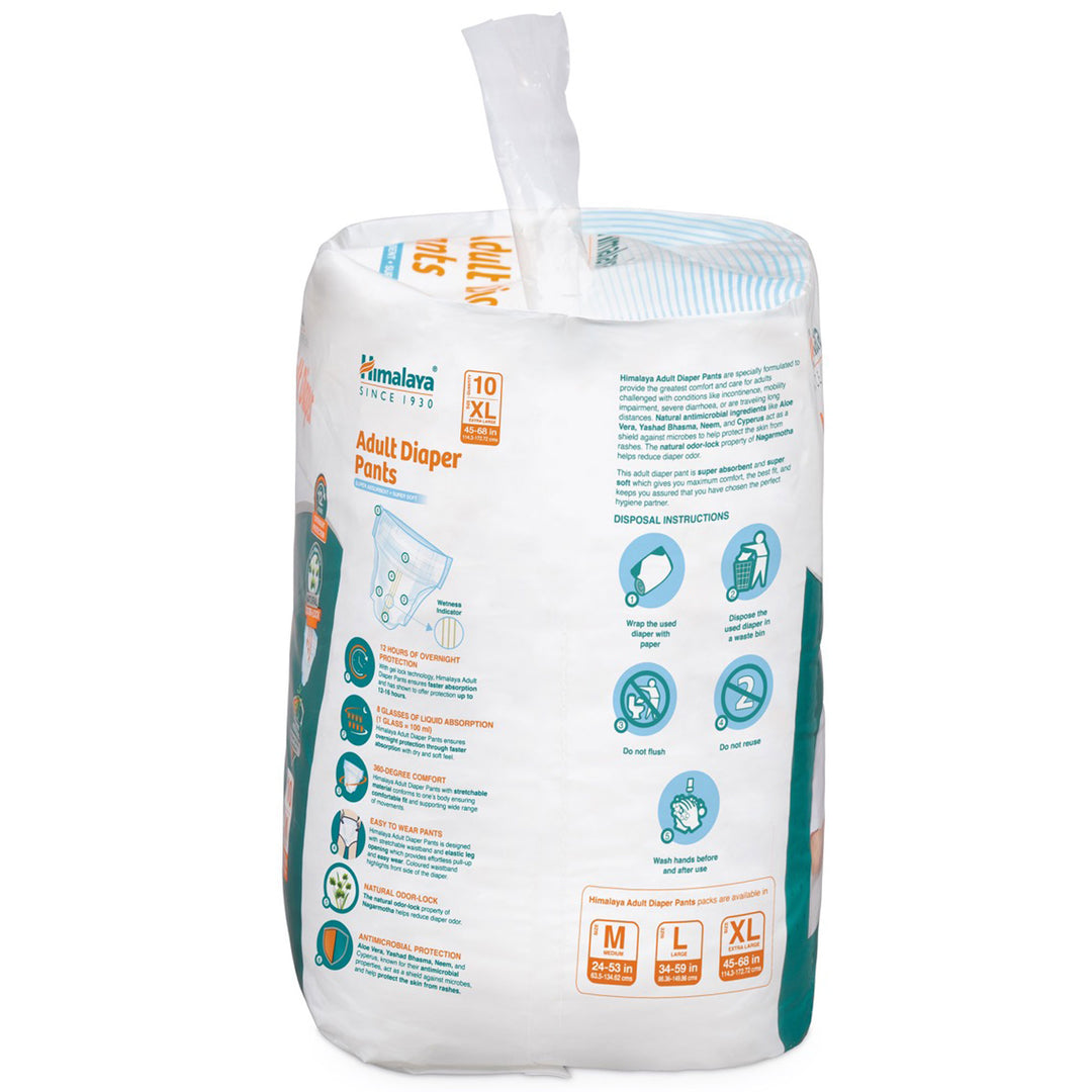 Buy Himalaya Adult Diaper Pants - M, L, XL sizes - 10's Pack – Himalaya ...