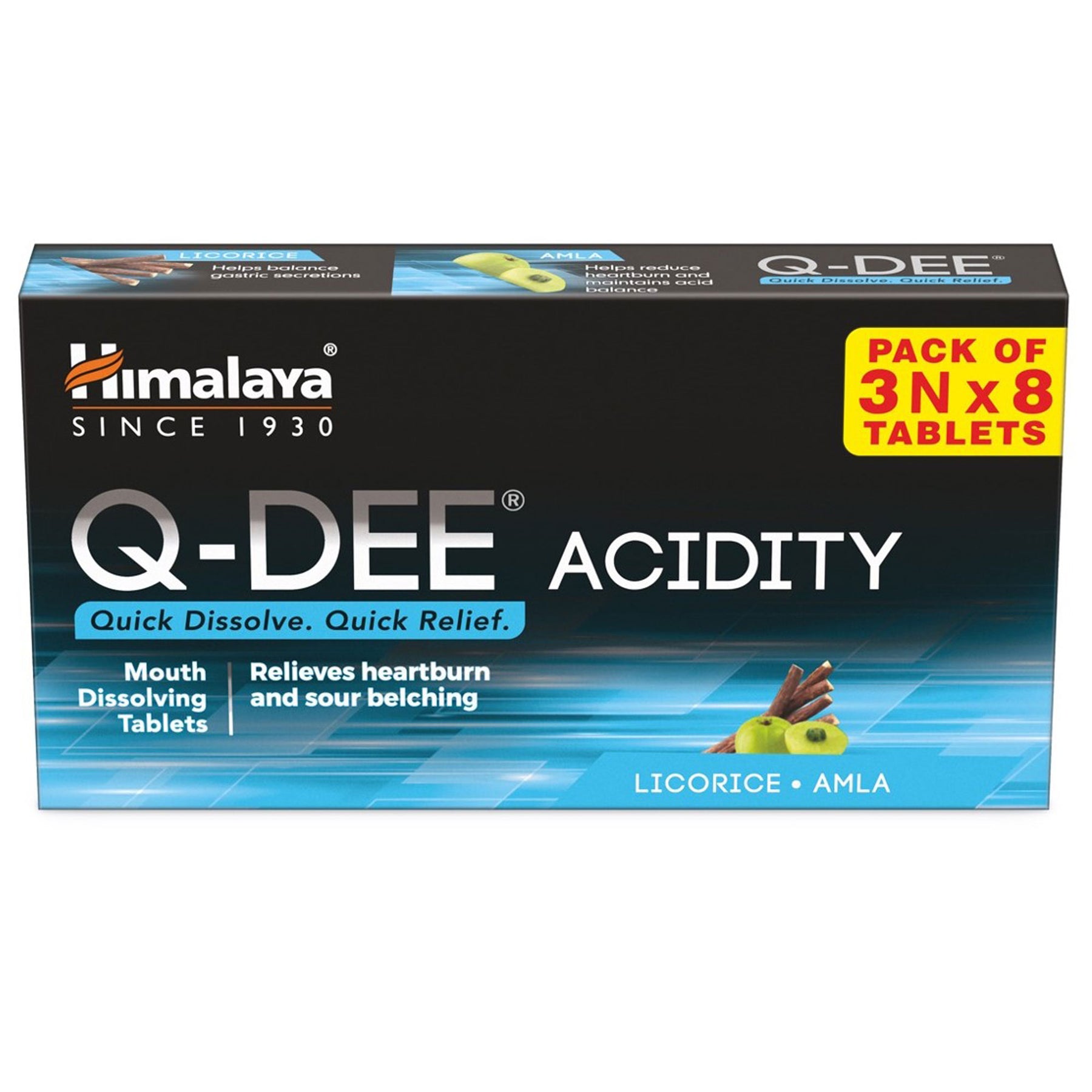 Himalaya Q-DEE Acidity Tablets - Quick Dissolve. Quick Relief ...