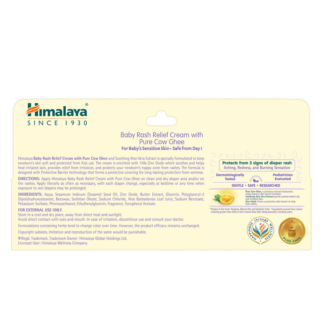 Buy Himalaya Baby Rash Relief Cream with Pure Cow Ghee 20g, 50g ...
