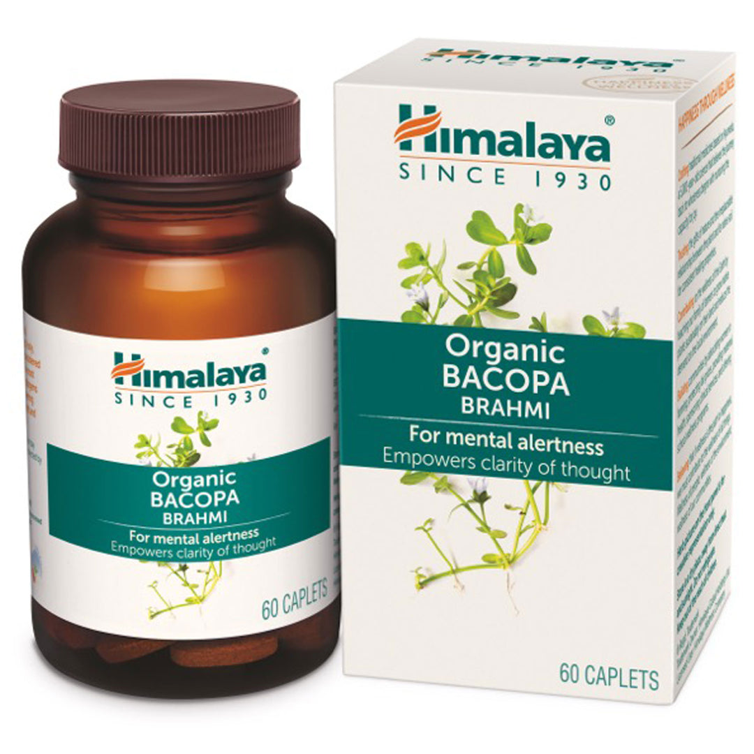 Buy Himalaya Organic Bacopa (Brahmi) - 30, 60 Caplets – Himalaya ...