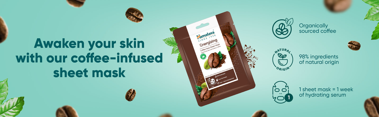 Buy Himalaya Energizing Coffee Sheet Mask - 30g – Himalaya Wellness (India)