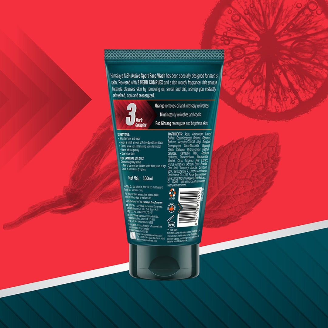 Himalaya Men Active Sport Face Wash - Face Wash for Men – Himalaya ...
