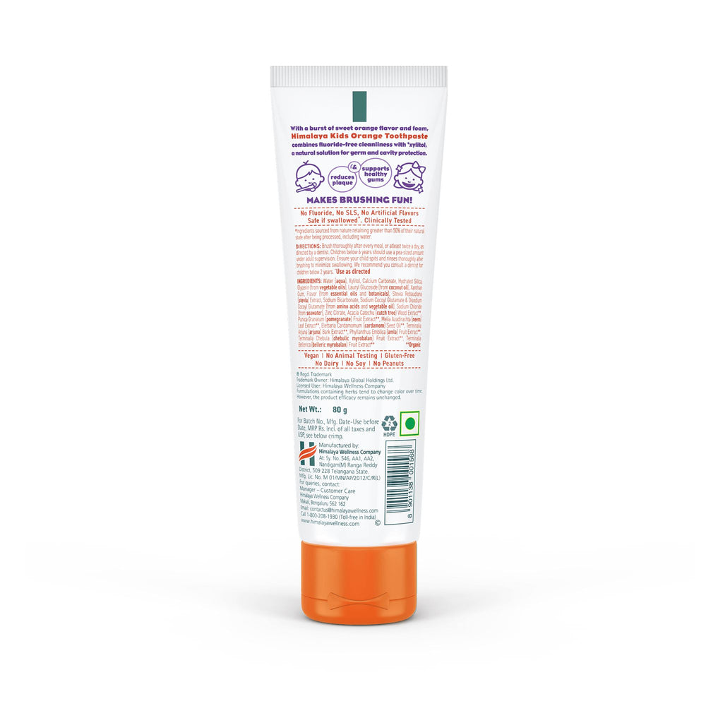 Buy Himalaya Kids Orange Toothpaste 80g - Usage, Ingredients – Himalaya ...