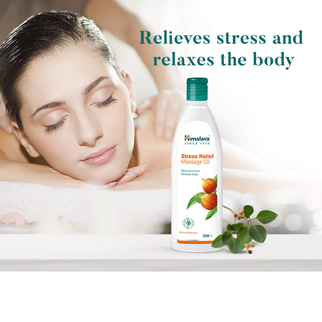Himalaya Stress Relief Massage Oil - Relieves stress, Relaxes body ...